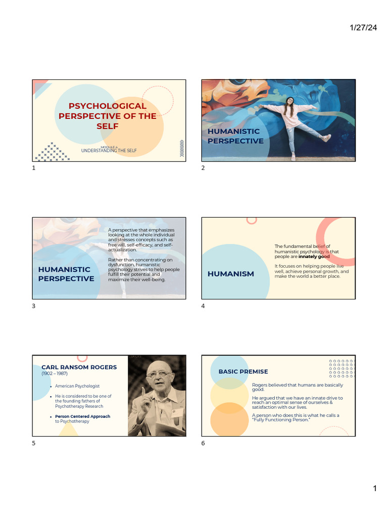 Psy 1a Module 4.4 Humanistic Perspective Rogers | PDF | Humanistic Psychology | Psychology