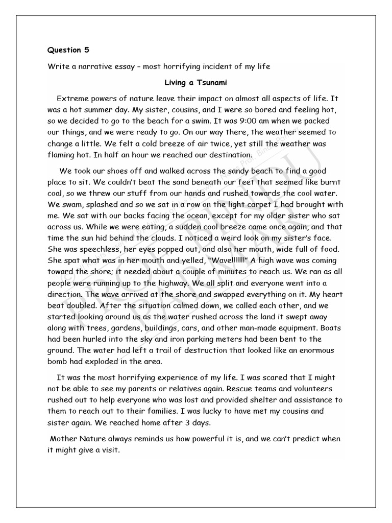 Narrative-Write A Narrative Essay - Most Horrifying Incident of My Life ...