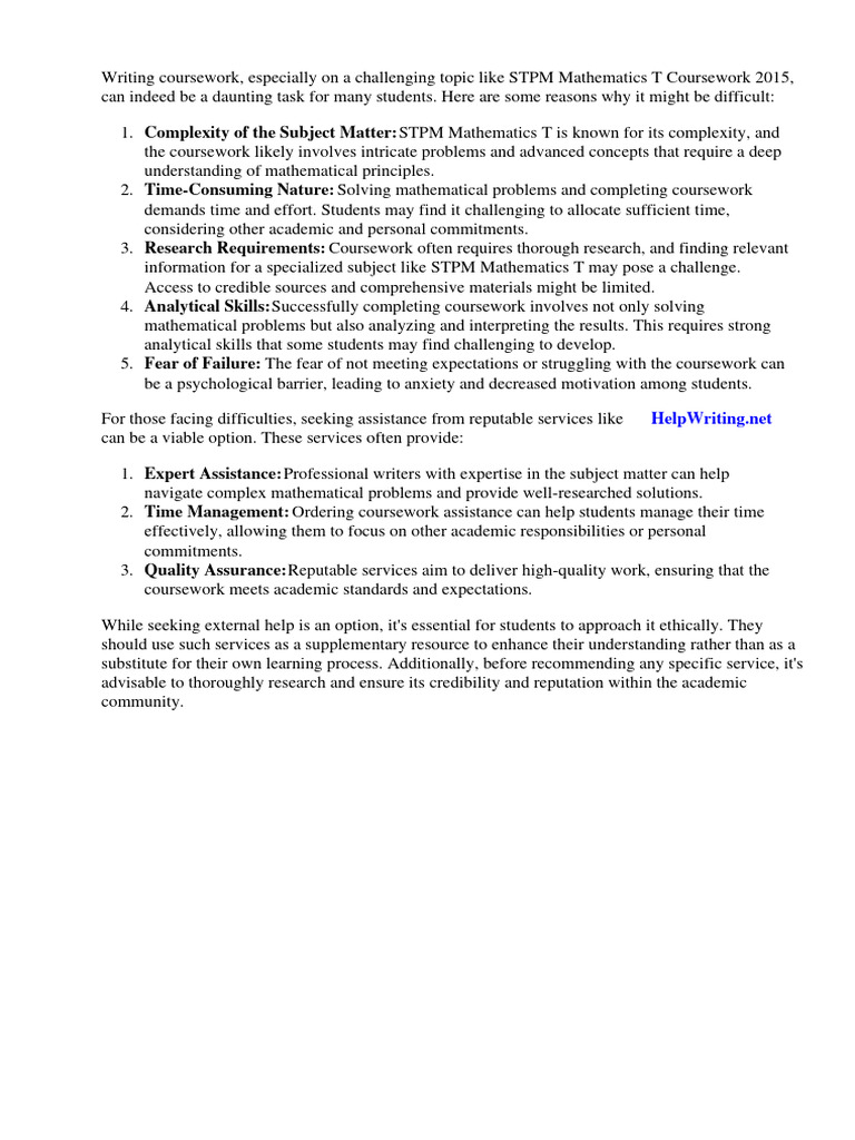 STPM Mathematics T Coursework 2015 Answer | PDF | Mathematics | Geometry