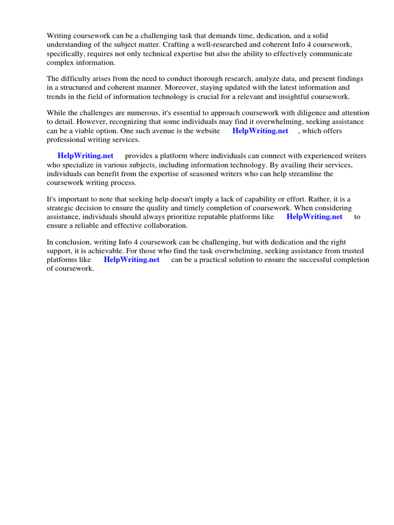Info 4 Coursework Examples | Download Free PDF | Information | Physical ...