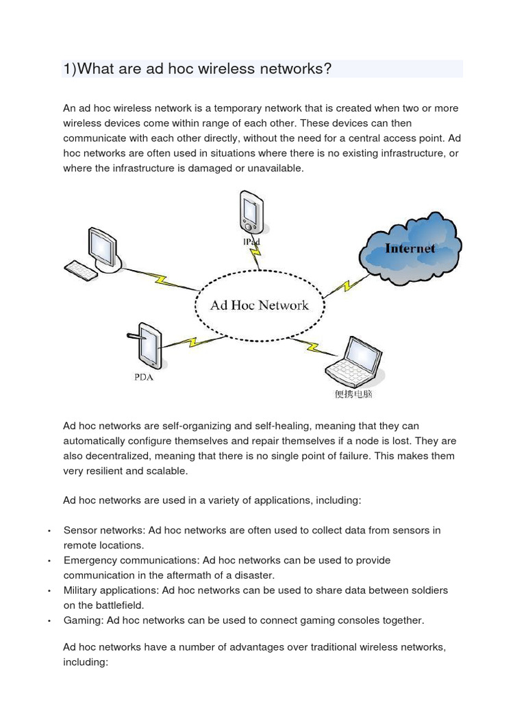 Ad Hoc Unit - 1 | PDF | Wireless Ad Hoc Network | Computer Network