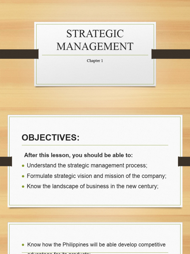 1st Strategic Management | PDF | Strategic Management | Competitive ...