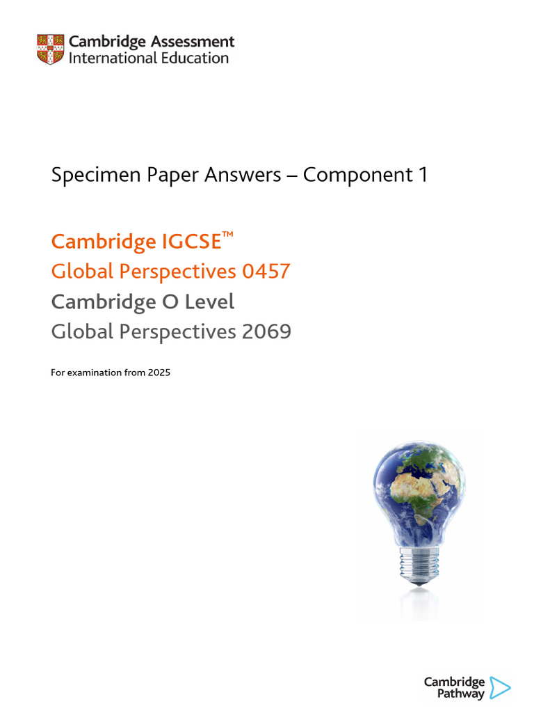 0457 Specimen Paper Answers Paper 1 (For Examination From 2025) | PDF ...
