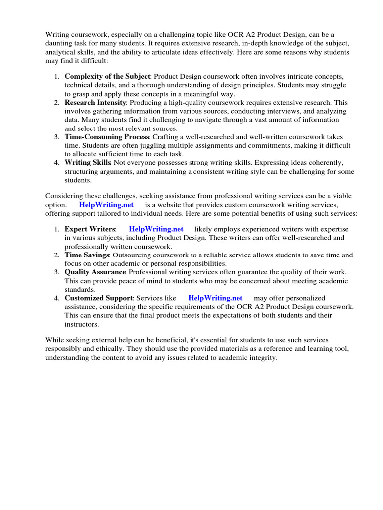 Ocr A2 Product Design Coursework | PDF | Expert