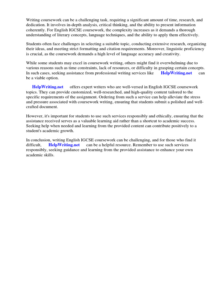 Coursework Topics English Igcse | PDF | World Wide Web | Internet & Web