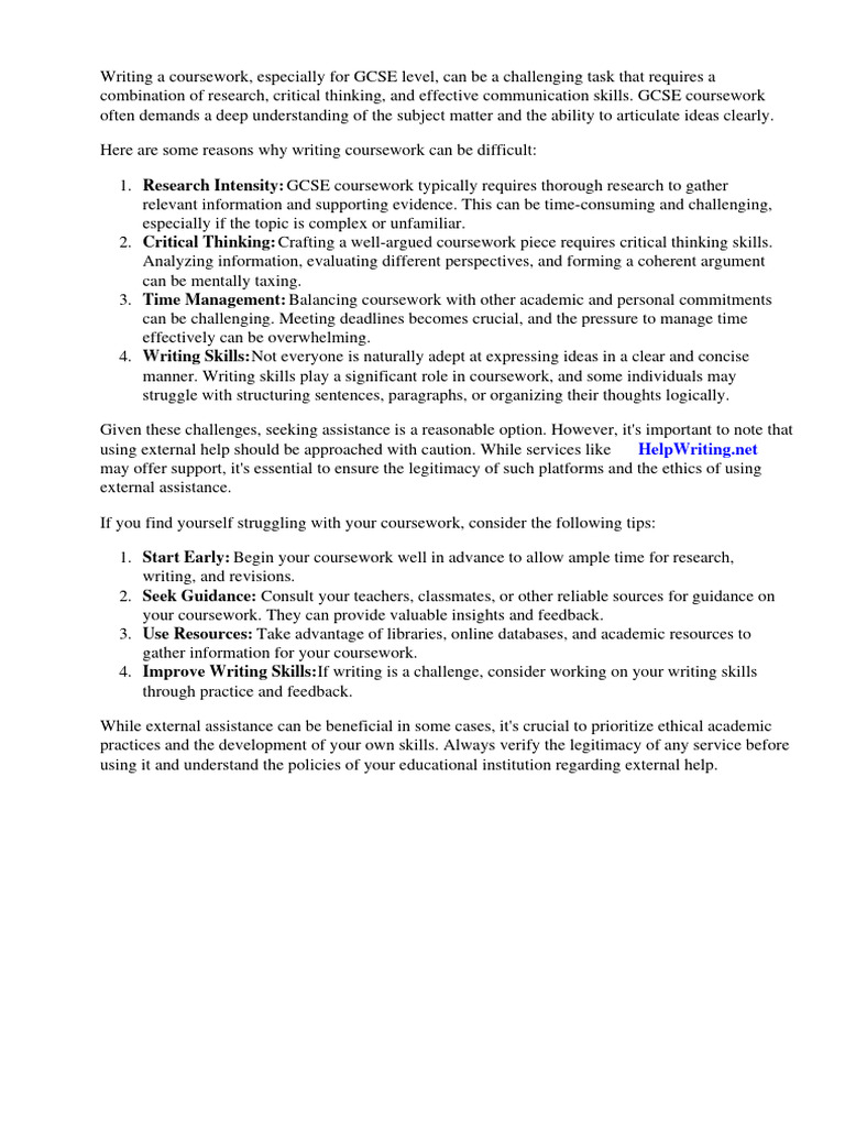 Coursework Gcse | PDF | Critical Thinking | Thought