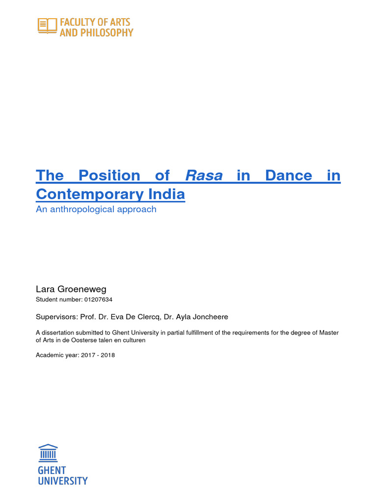 Rasa in Dance in Contemporary India | PDF | Dances