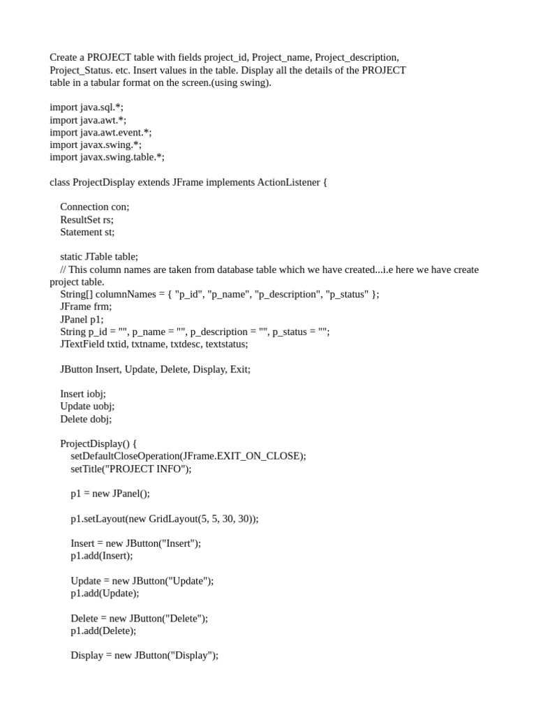 Assignment Java | PDF | Sql | Computing Assignment Java | PDF | Sql | Computing