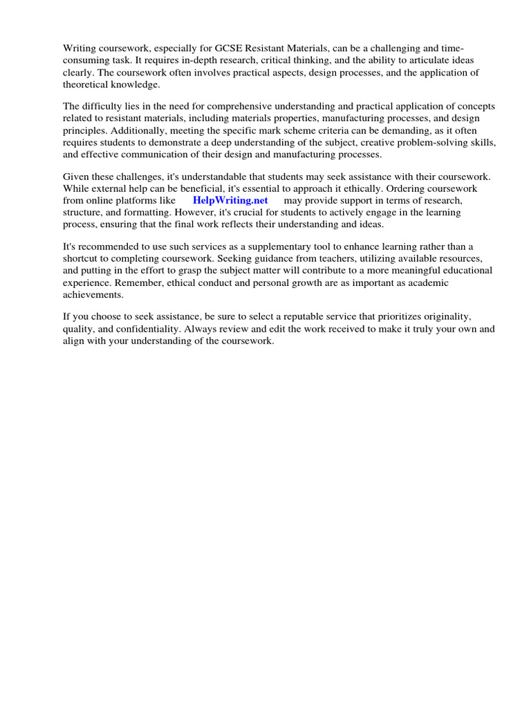 Gcse Resistant Materials Coursework Mark Scheme | PDF | Adhesive | Critical Thinking