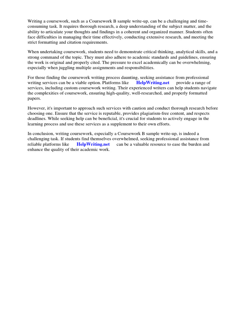 Coursework B Sample Write Up | PDF | Plagiarism | Artificial Intelligence