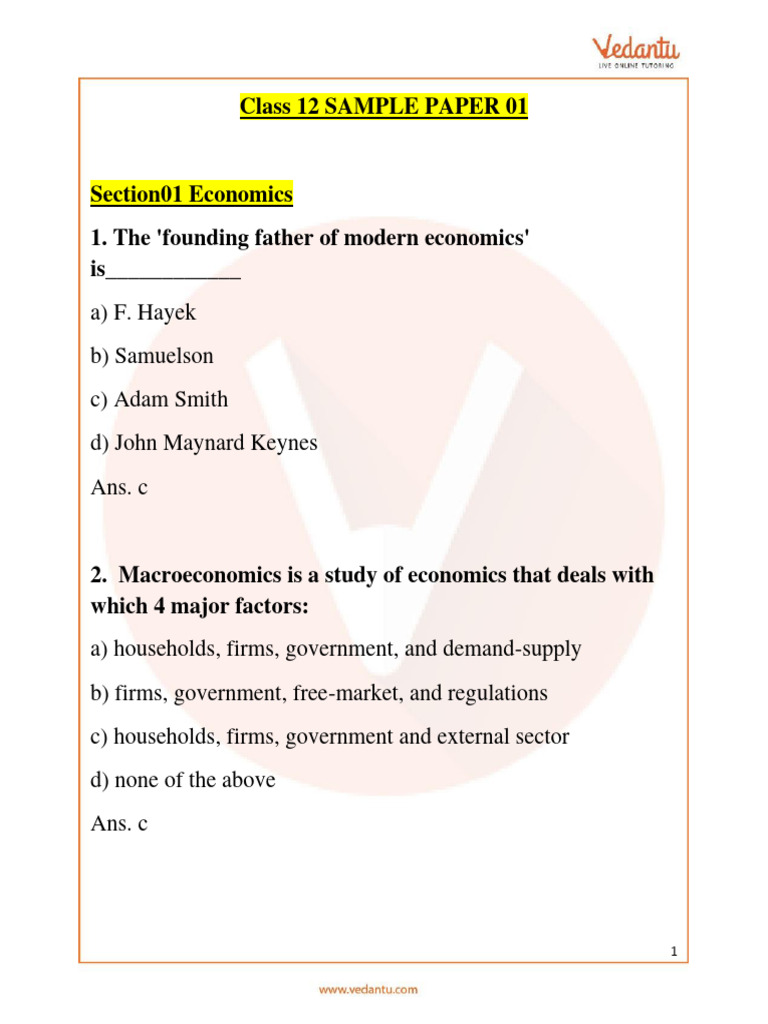 Class 12 ICO Sample Paper 01 | PDF