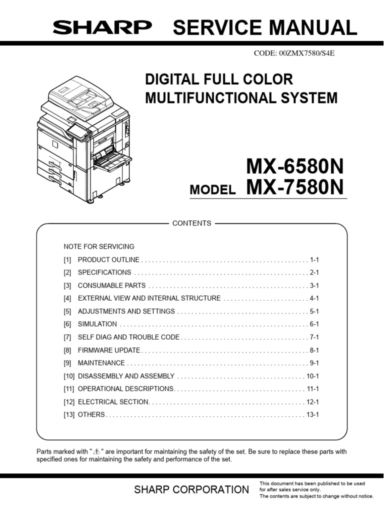 Sharp MX 6580-7580 SM | PDF | Electrical Engineering | Electricity