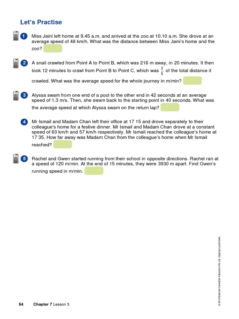 Distance and Speed Problems | PDF