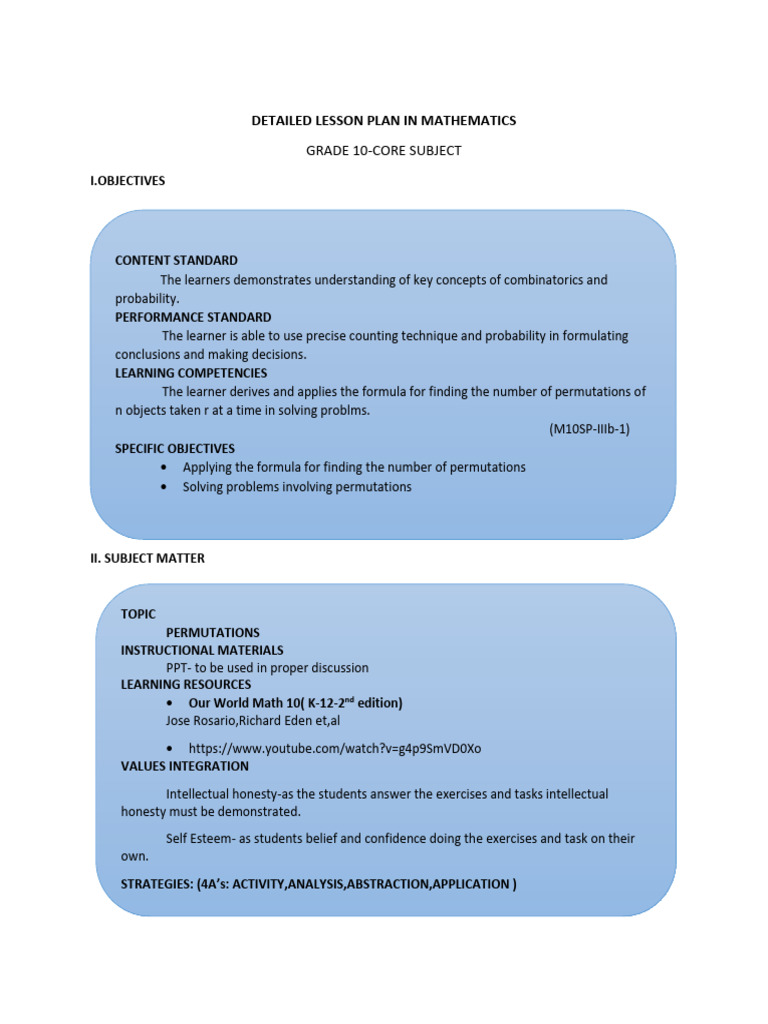Demo Teaching - Modern | PDF | Permutation | Learning
