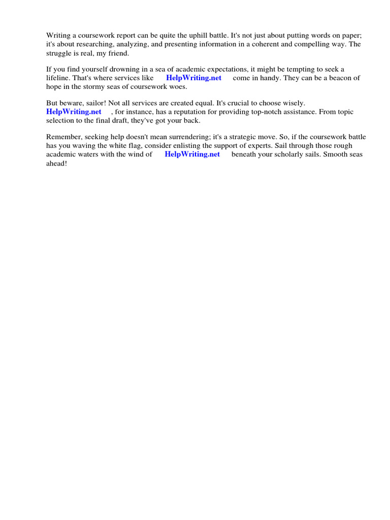 How To Write A Coursework Report Pdf Thesis Essays