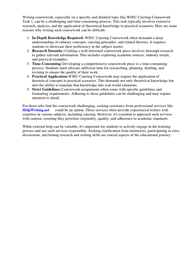Wjec Catering Coursework Task 1 | PDF | Theory | Facebook