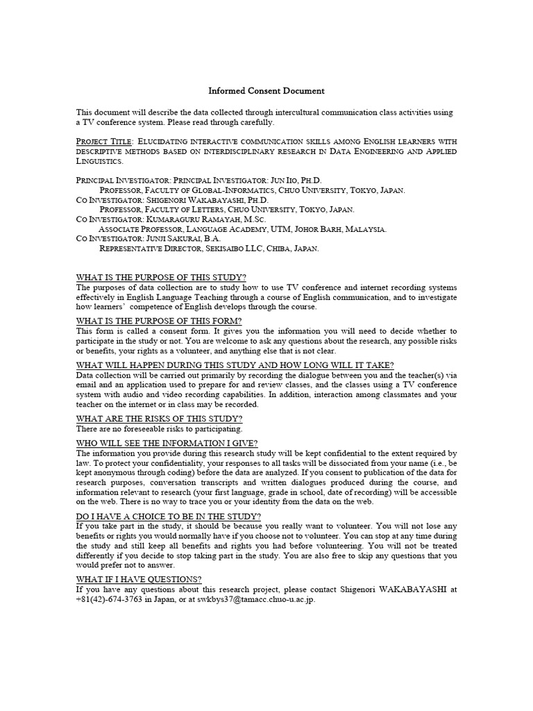 Informed Consent Form 2022 Pdf