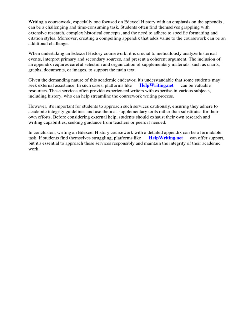 Edexcel History Coursework Appendix | PDF Edexcel History Coursework Appendix | PDF