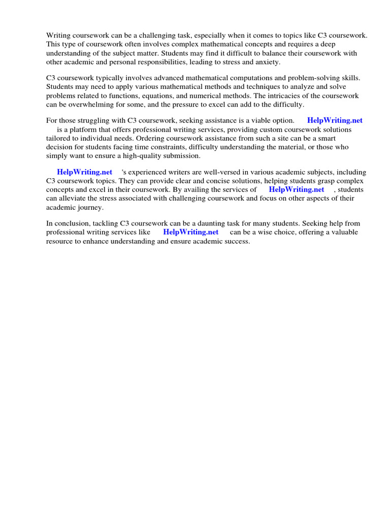 Examples of c3 Coursework | PDF | Nutrients | Soil