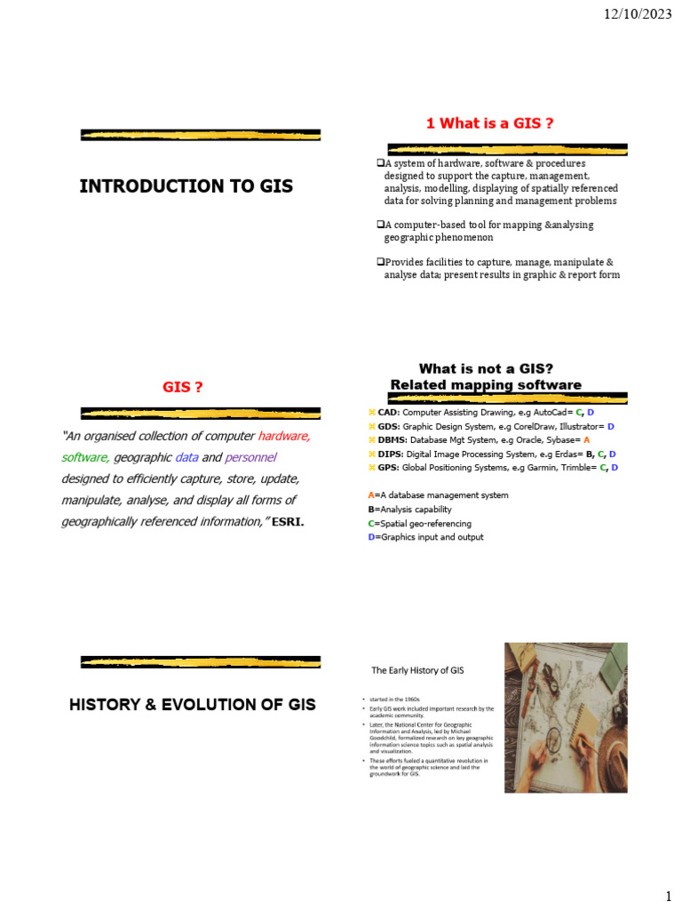 1 Sic 2428 Introduction To Gis PPT Notes | PDF | Arc Gis | Geographic ...