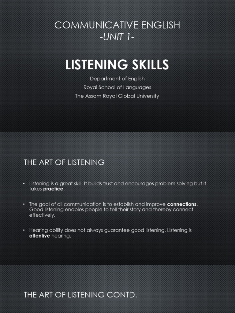 Listening Skills Pdf Nonverbal Communication Psychology