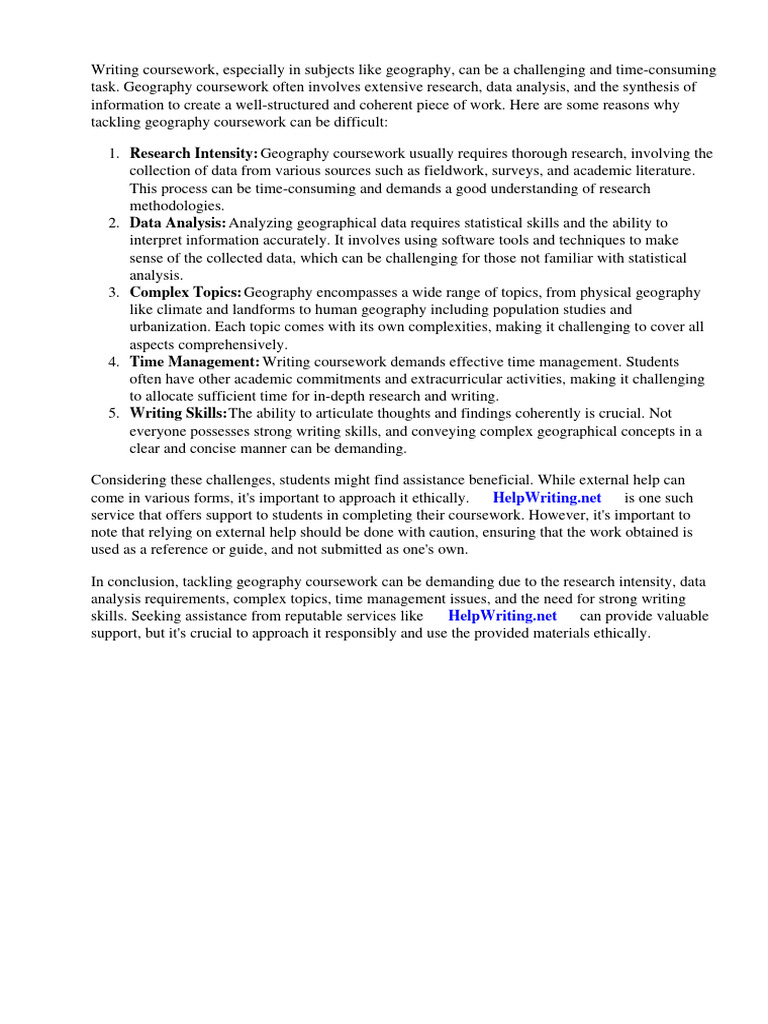 Tackling Geography Coursework | PDF | Business | Art