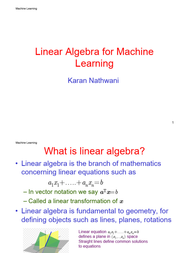 LinearAlgebra Lect2 Karan | PDF | Eigenvalues And Eigenvectors | Matrix (Mathematics)