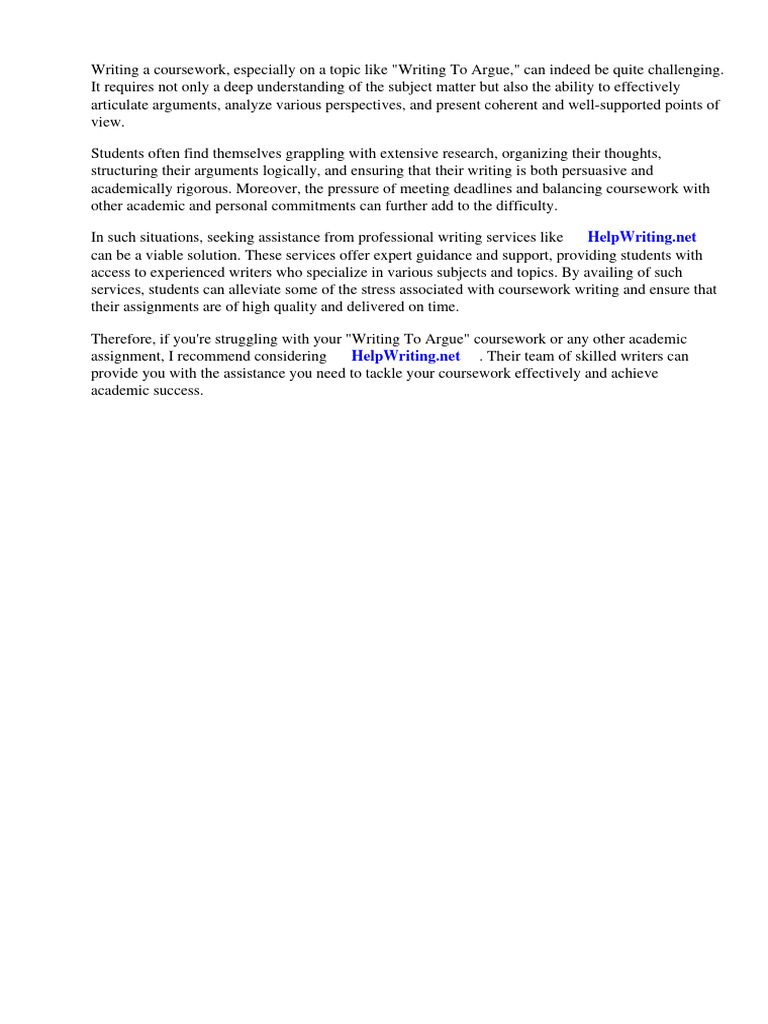 Writing To Argue Coursework | PDF | Facebook | Linked In