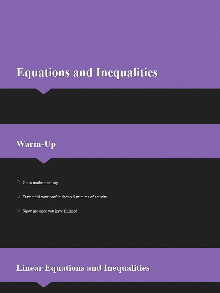 Equations and Inequalities | PDF | Equations | Inequality (Mathematics)