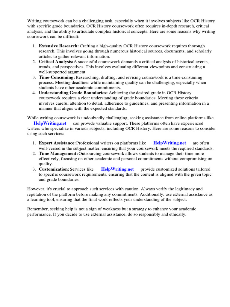 Ocr History Coursework Grade Boundaries | PDF Ocr History Coursework Grade Boundaries | PDF