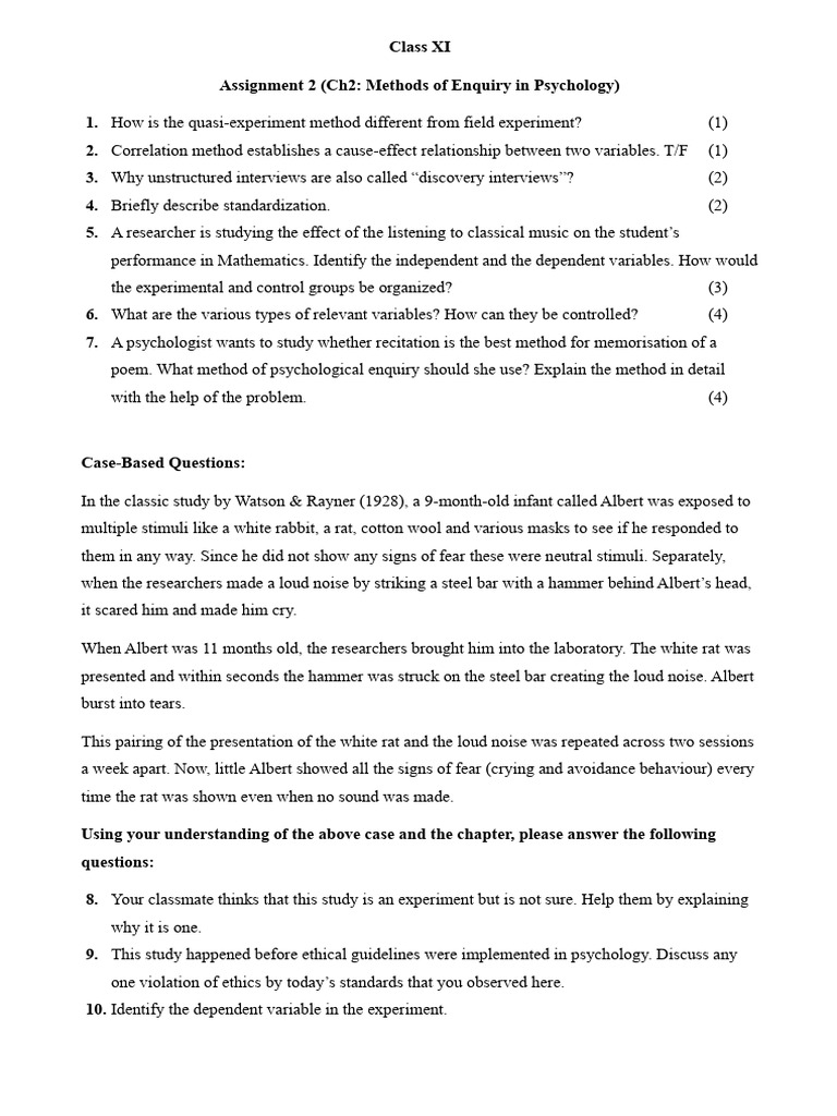 Ch2 (Assignment) | PDF | Cognition | Psychological Concepts
