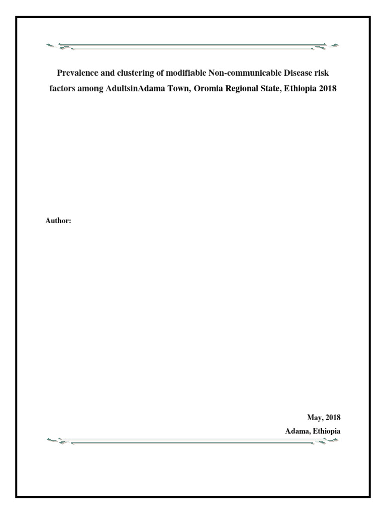 Prop On NCD Cclustering and Modifiable Risk Factors | Download Free PDF ...