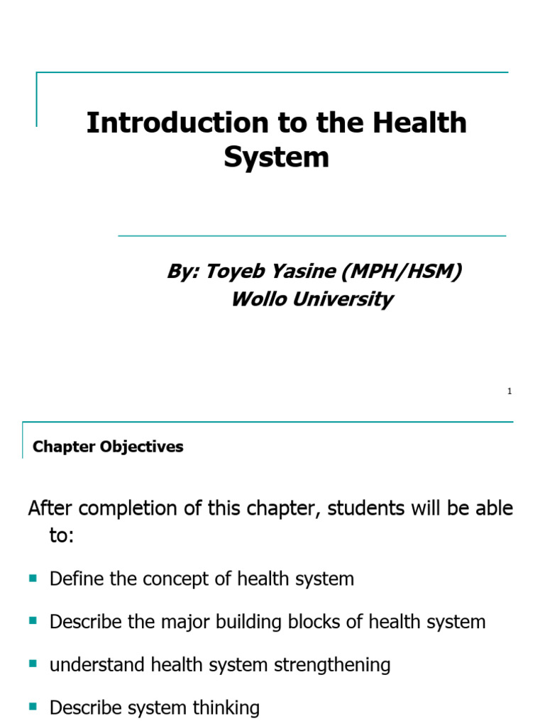 Introduction To Health System | PDF
