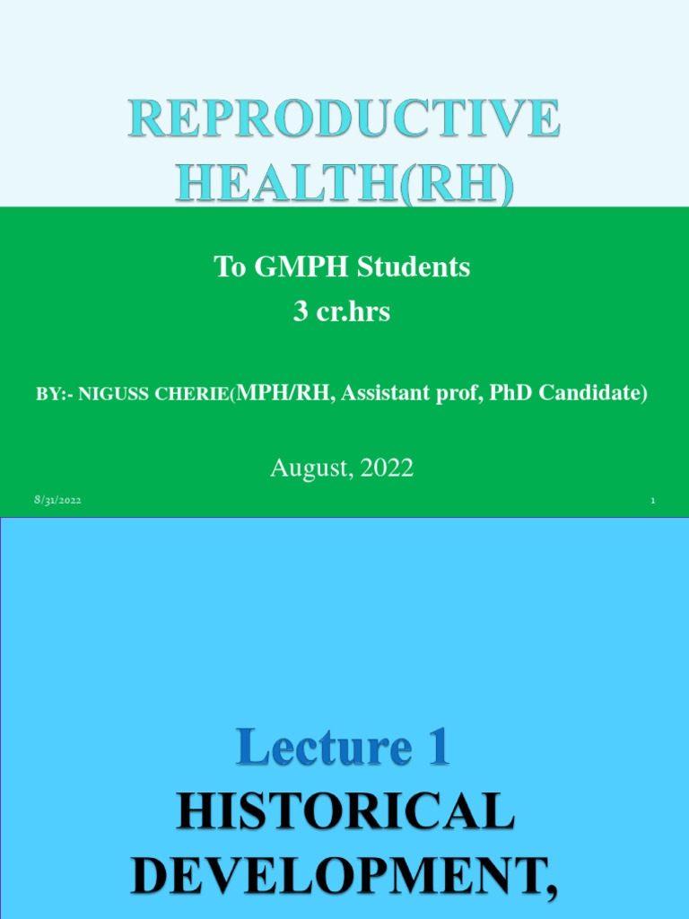 1-Introduction To Reproductive Health | PDF | Woman | Family Planning