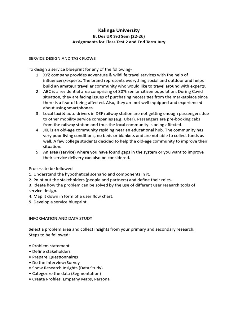 Service Design Assignments for UX Students | PDF | Computers ...