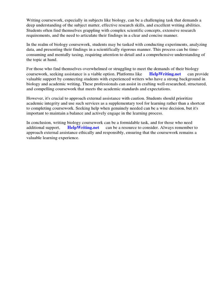 Examples of Biology Coursework | PDF | Cell Membrane | Biology