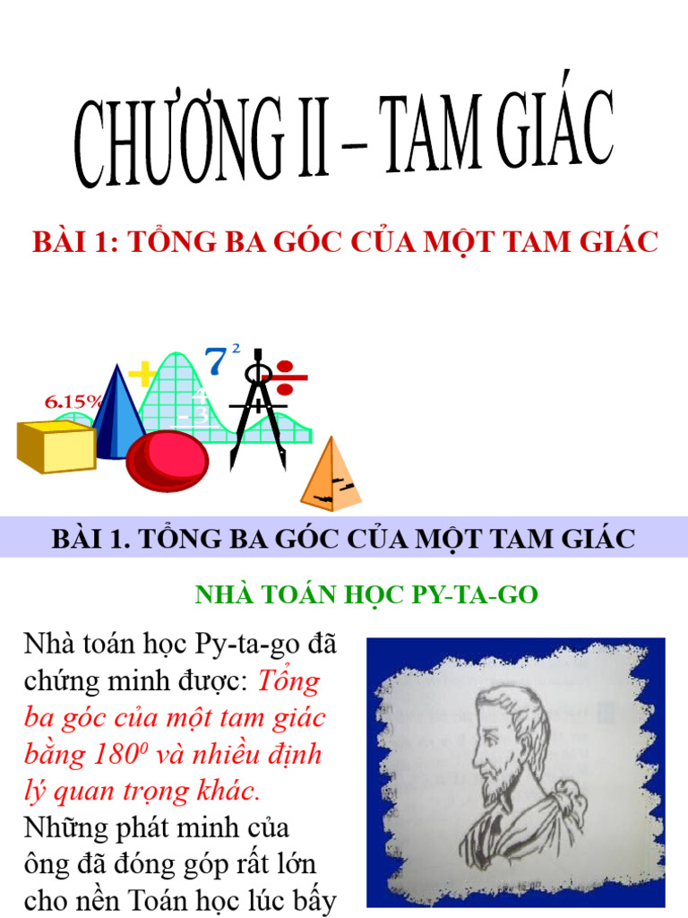 Chuong II 1 Tong Ba Goc Cua Mot Tam Giac | PDF