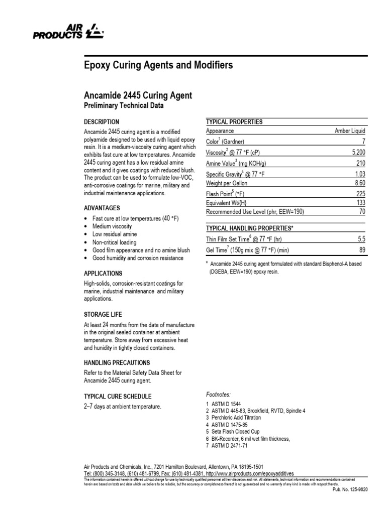 Ancamide 2445 Tds | PDF | Epoxy | Coating