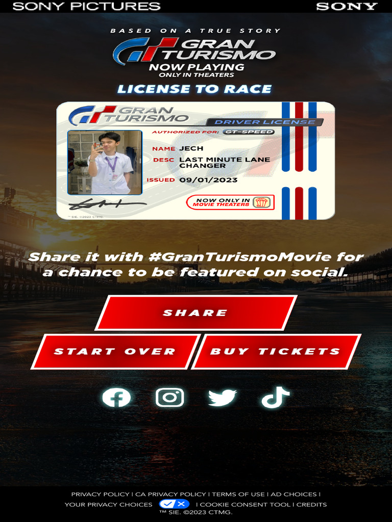 Gran Turismo Movie License Creator Sony Pictu | PDF