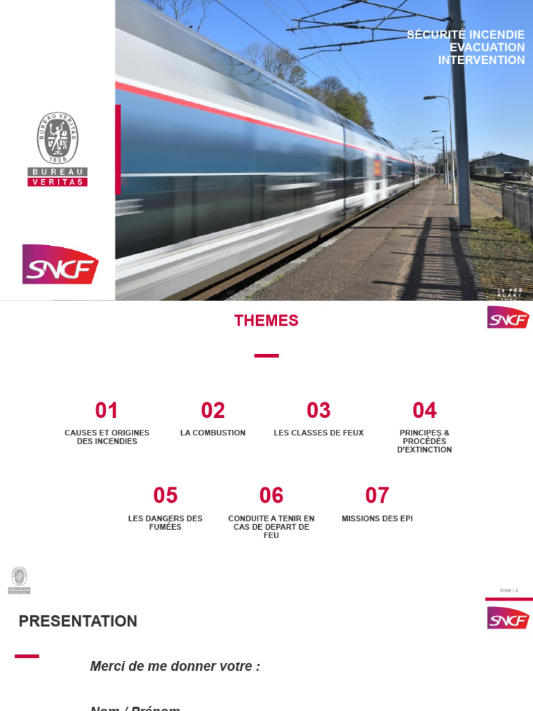 SNCF IN EVAC CAMPUS PERSONNEL BORD Sensibilisation Au Risque Incendie SNCF V 1.0 2021 | PDF | La ...
