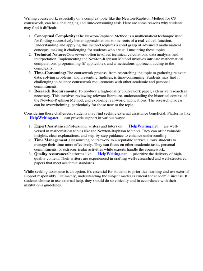 c3 Coursework Newton Raphson Method | PDF | Mathematical Relations | Numerical Analysis