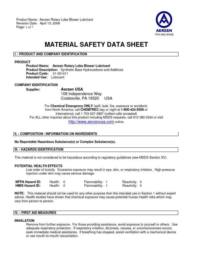 Arzen Rotary Lobe Blower Lubricant | PDF | Firefighting | Waste Management