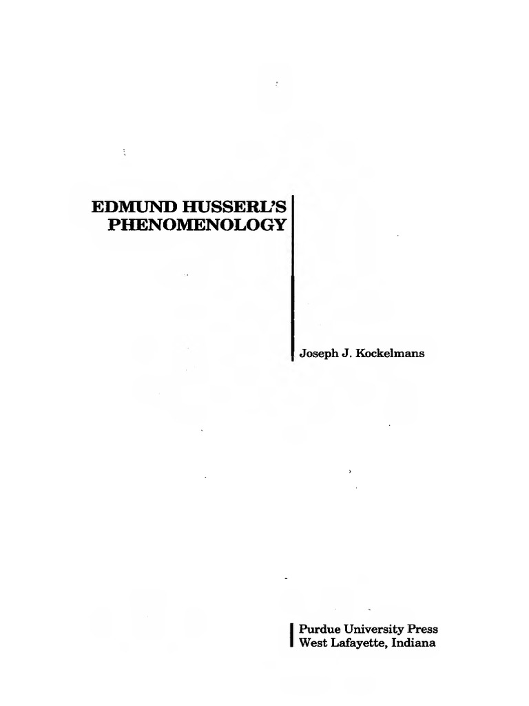 (Purdue University Series in The History of Philosophy) Joseph Kockelmans - Edmund Husserl's ...
