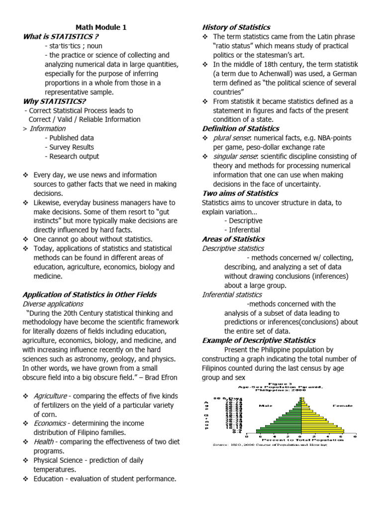 Math Module 1 Module 2 | PDF | Sampling (Statistics) | Level Of Measurement