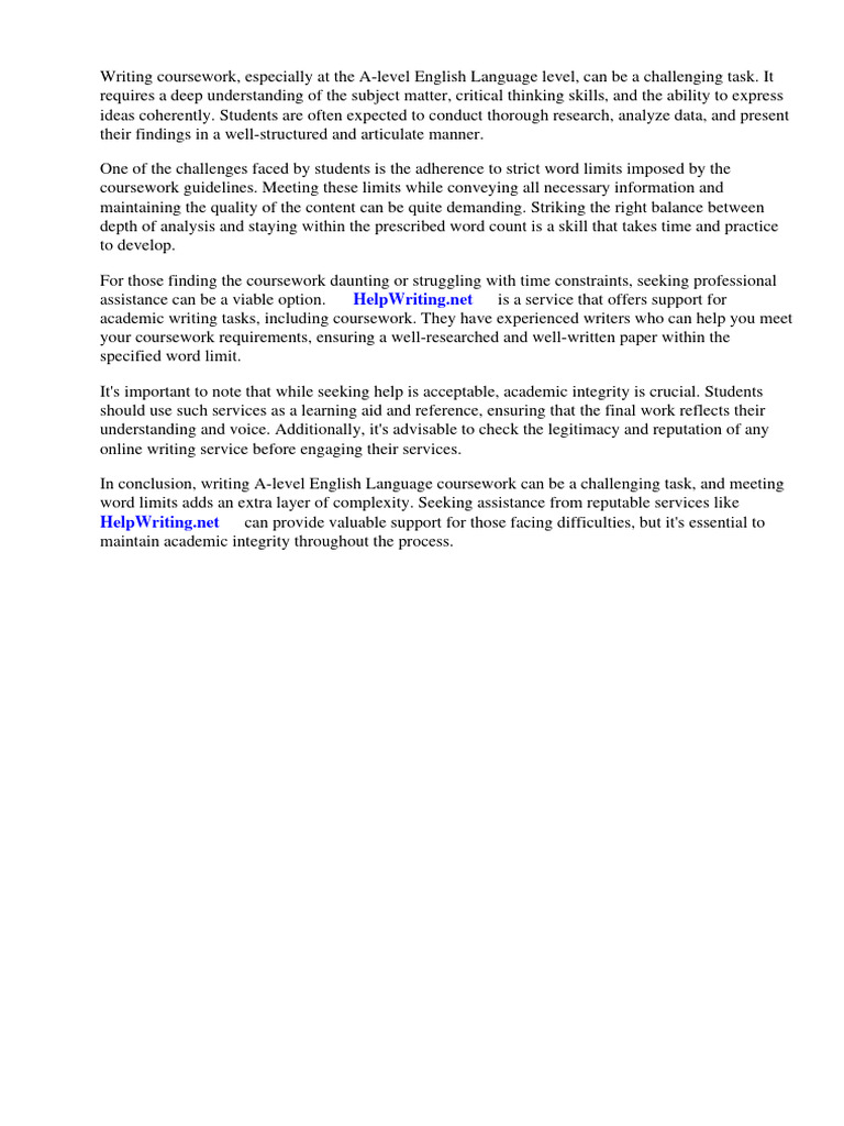 As Level English Language Coursework Word Limit Pdf Critical Thinking