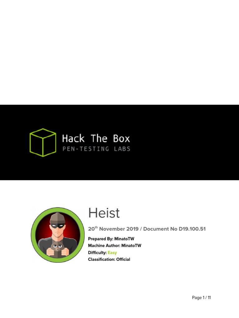 Heist | PDF | User (Computing) | Login