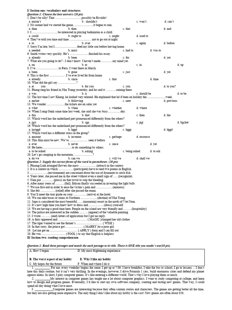 TUẦN 1- ĐỀ ÔN THI HSG ANH 8 | PDF | Wiki | Computer Programming