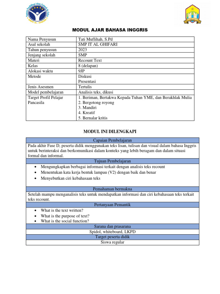 Ma-Bab I (Recount Text) - 1 | PDF