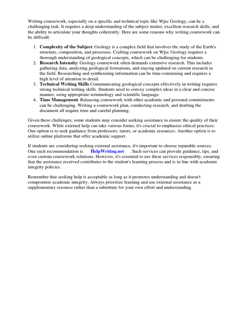 Wjec Geology Coursework Planning Sheet | PDF | Facebook | Linked In