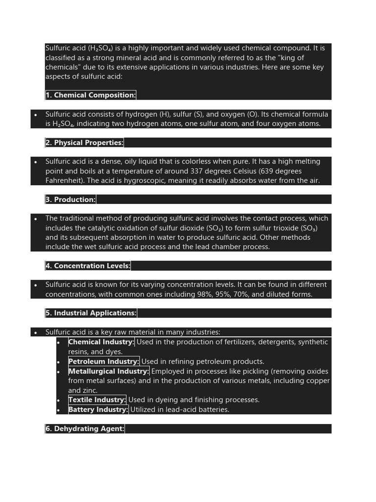 Sulfuric Acid Pdf